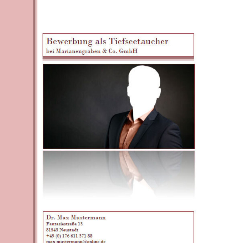 Muster für Bewerbungsdeckblatt - e-fellows.net